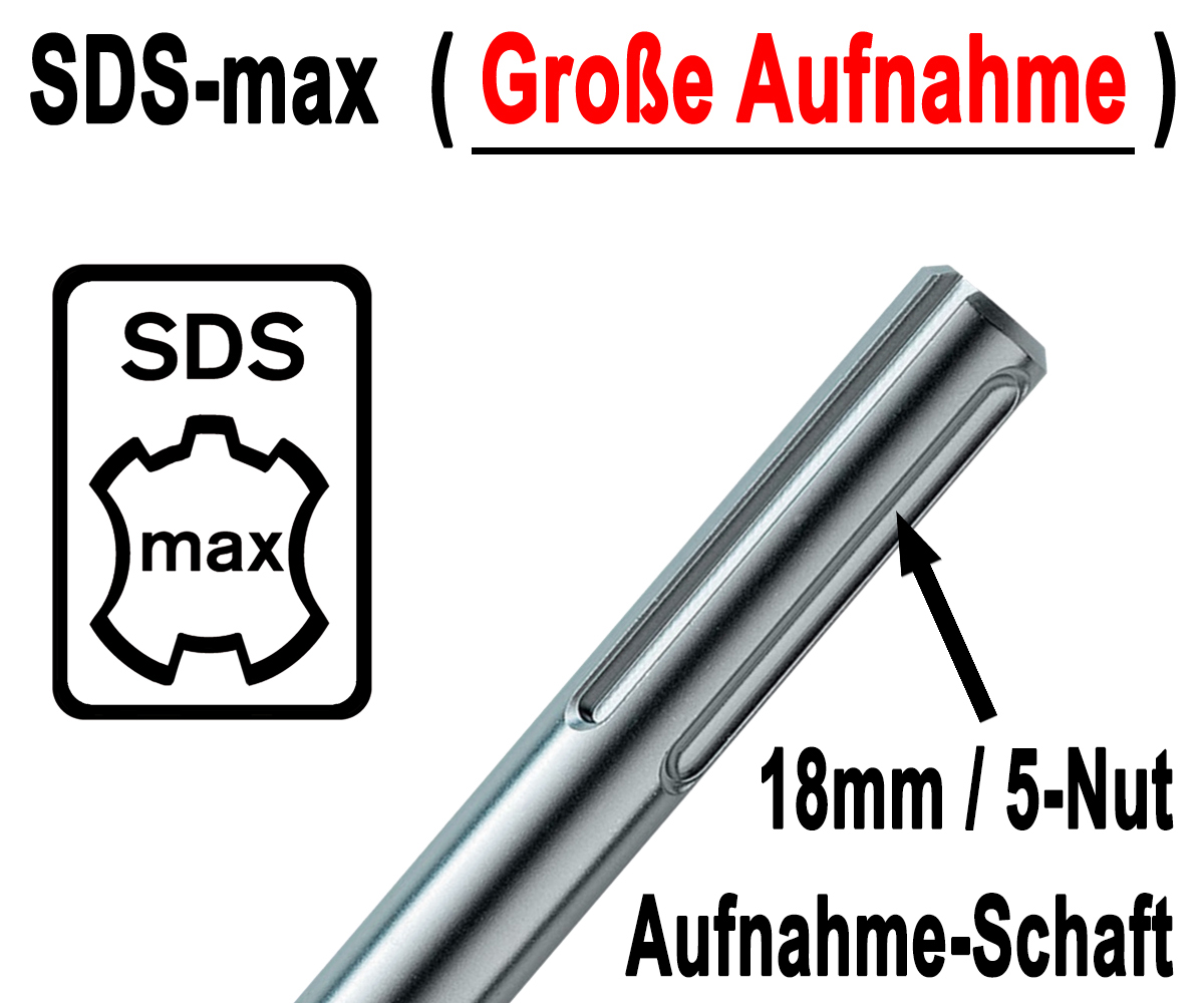 SDS-max Betonbohrer Set 3-tlg Quadro Bohrer Hammerbohrer 32mm 36mm 40mm ...