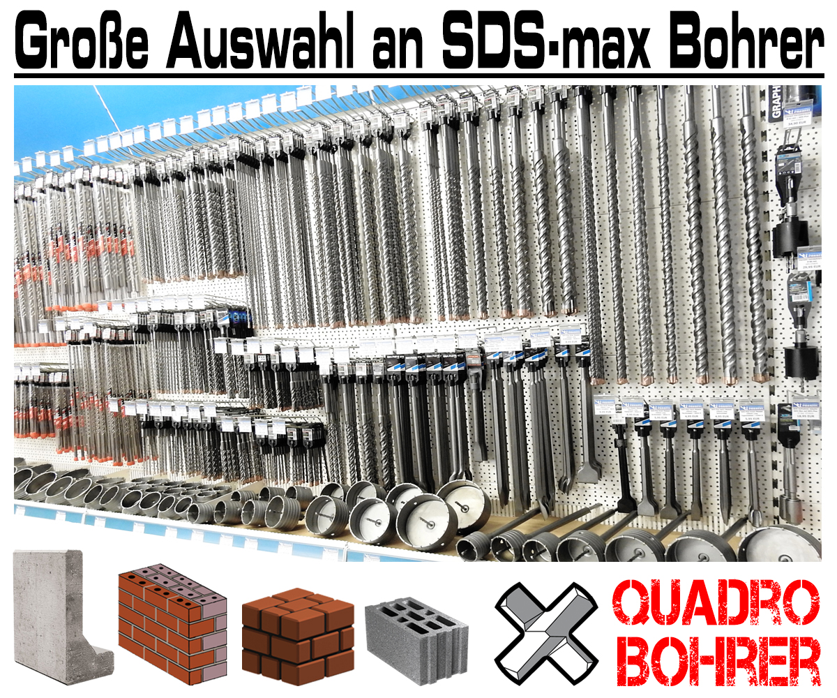 SDS-max Betonbohrer Set 3-tlg Quadro Bohrer Hammerbohrer 32mm 36mm 40mm ...