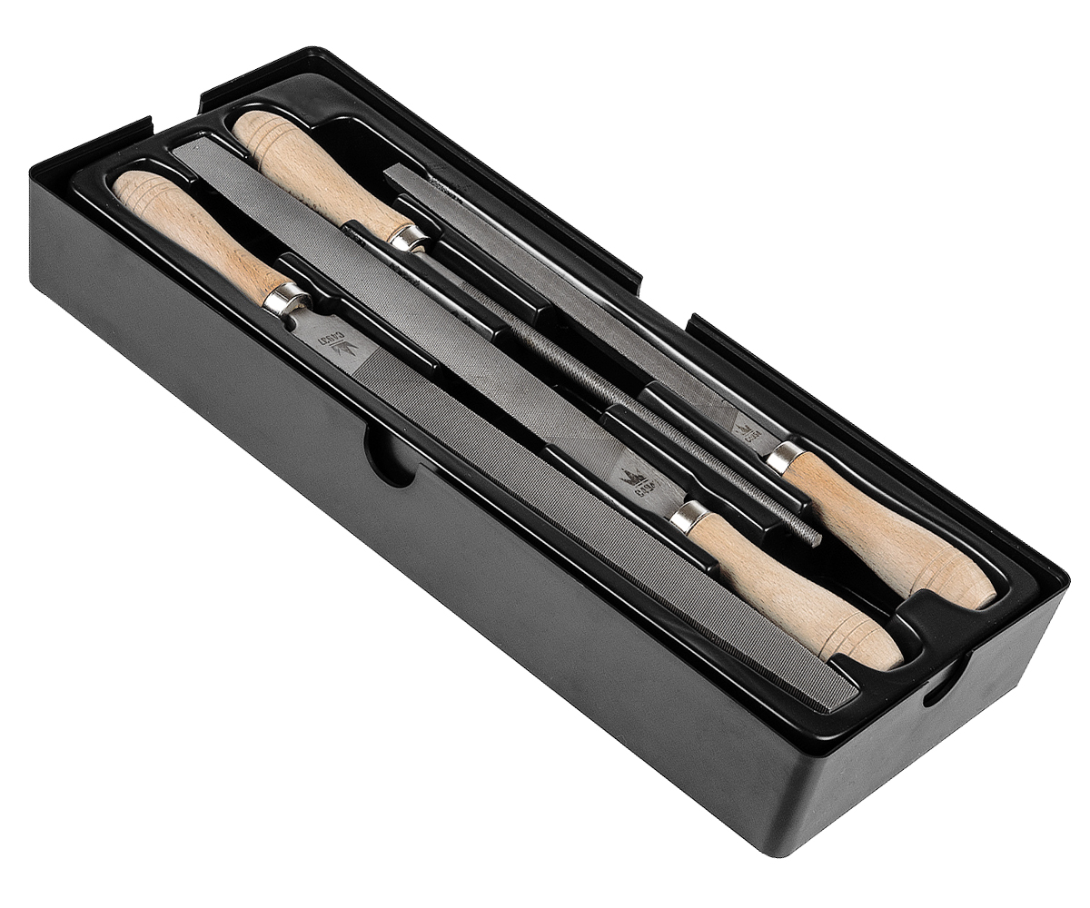 4 tlg Metallfeile Flachfeile Kantfeile Rundfeile Feilen Satz ...